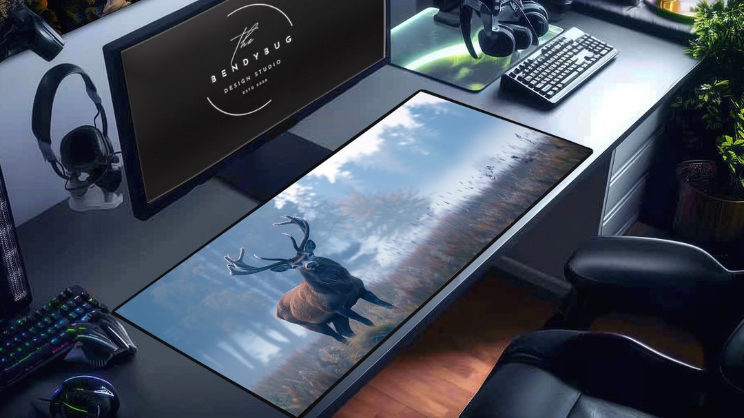 Rustic Deer Mouse Pad: Wildlife Desk Mat, Hunter Gift - Etsy