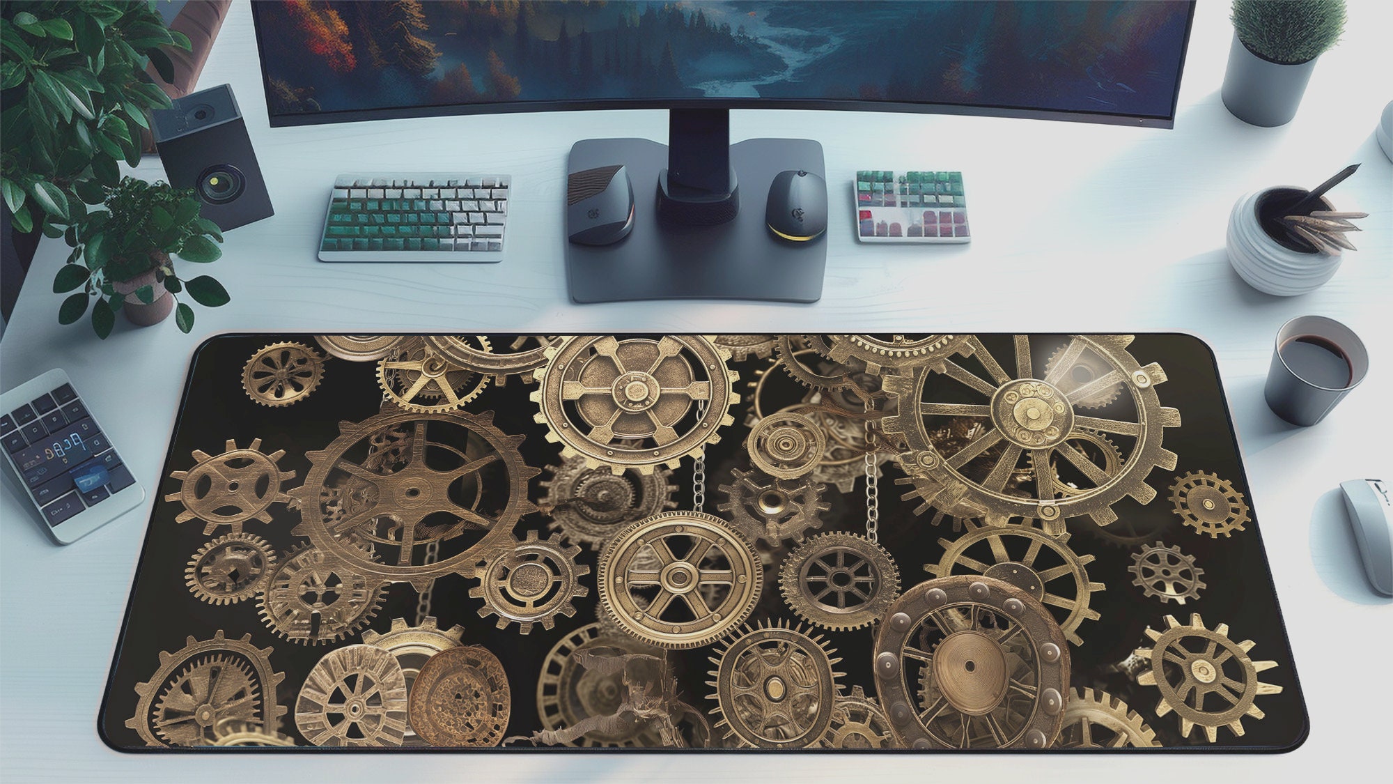 Amazing Steampunk Desk Mat, Steampunk Mouse Pad, Victorian Fantasy ...