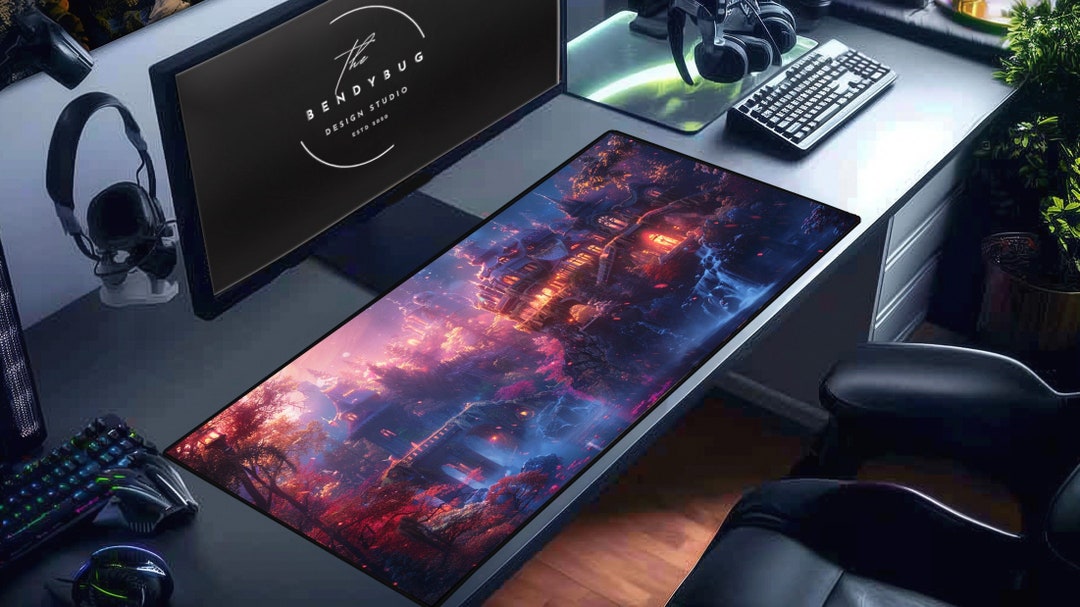 Magical Cottagecore Mouse Pad, Fantasy Desk Mat, Scenic Landscape Mouse ...