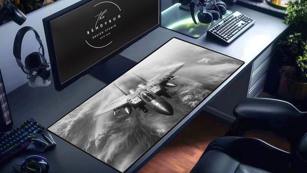Awesome Fighter Jet Desk Mat, Gaming Mouse Pad, XL Mouse Pad, Air Force ...