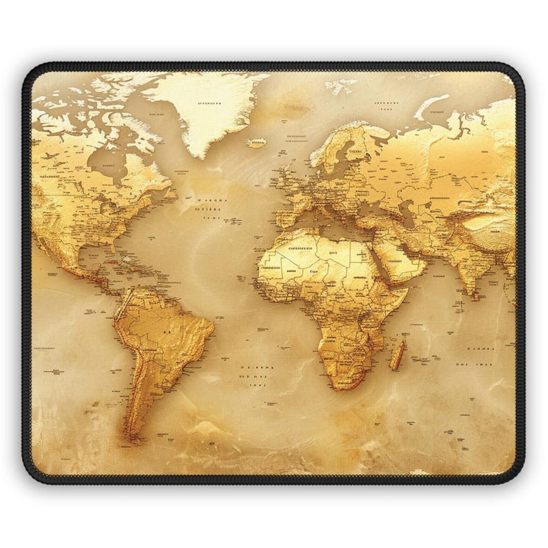 World Map Desk Mat: Modern Office Decor Mouse Pad - Etsy