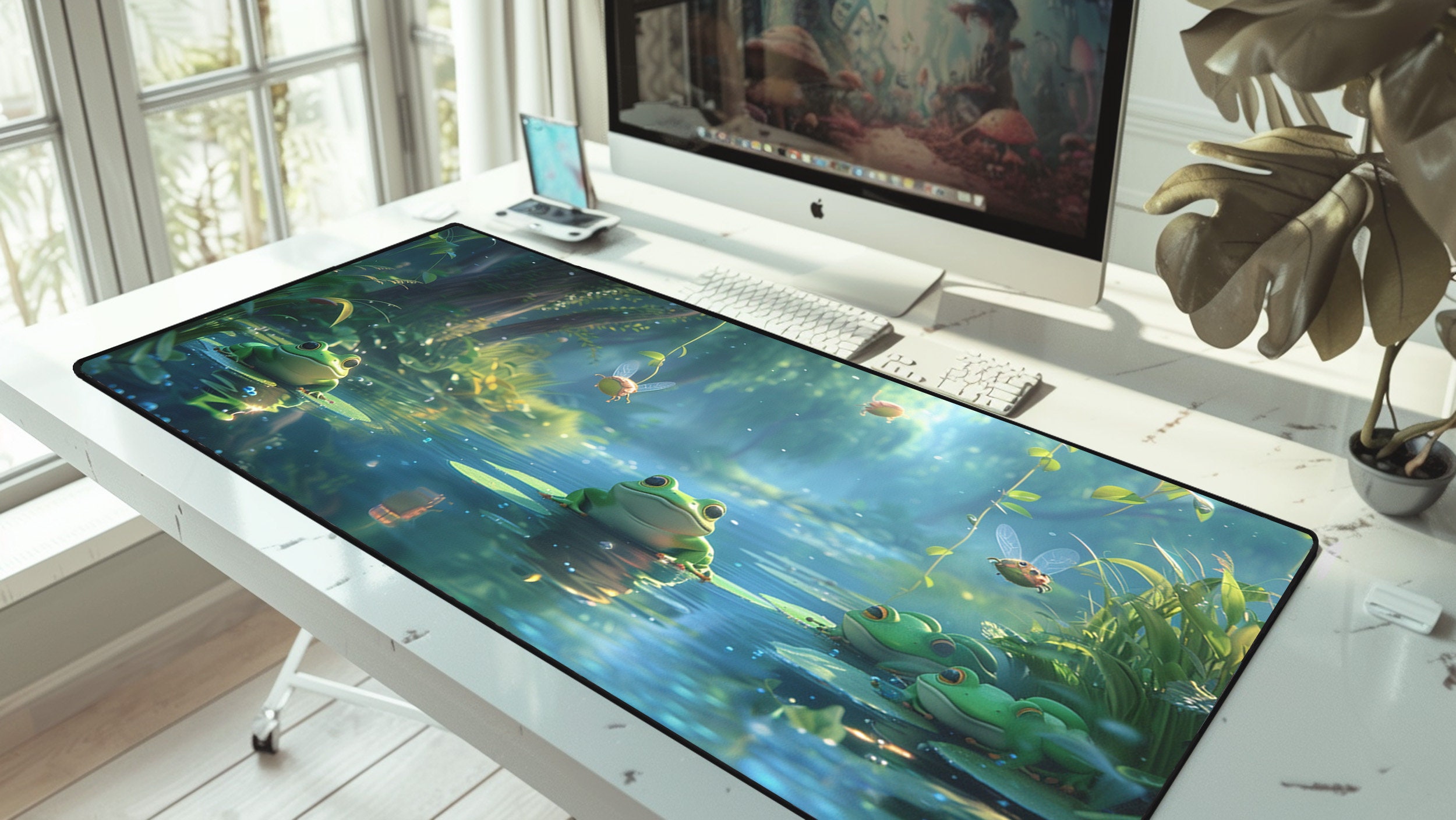 Fun Kawaii Frog Mouse Pad, Large Desk Mat, Cute Mouse Pad - Etsy