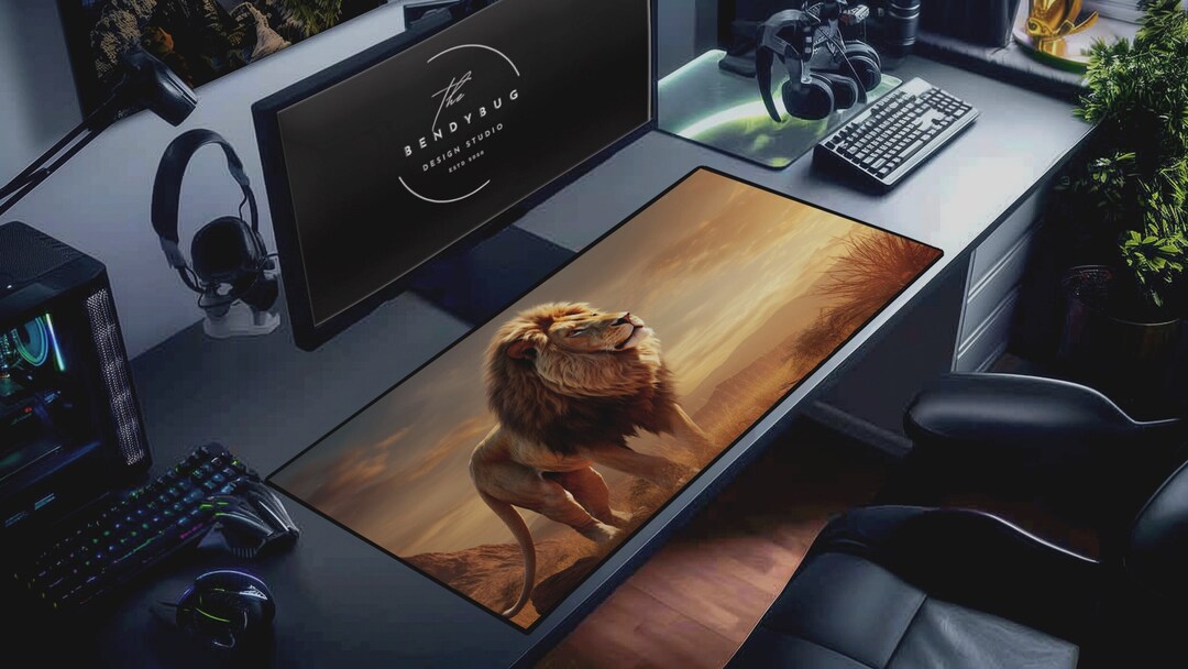 Lion Desk Mat: African Safari Gaming Mouse Pad - Etsy