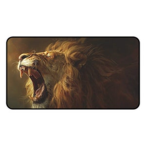Roaring Lion Mouse Pad, Safari Animals Deck Mat, Cat Desk Mat, Africa ...