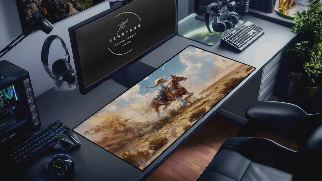 Cowgirl Paint Horse Desk Mat: Western Rodeo Decor - Etsy