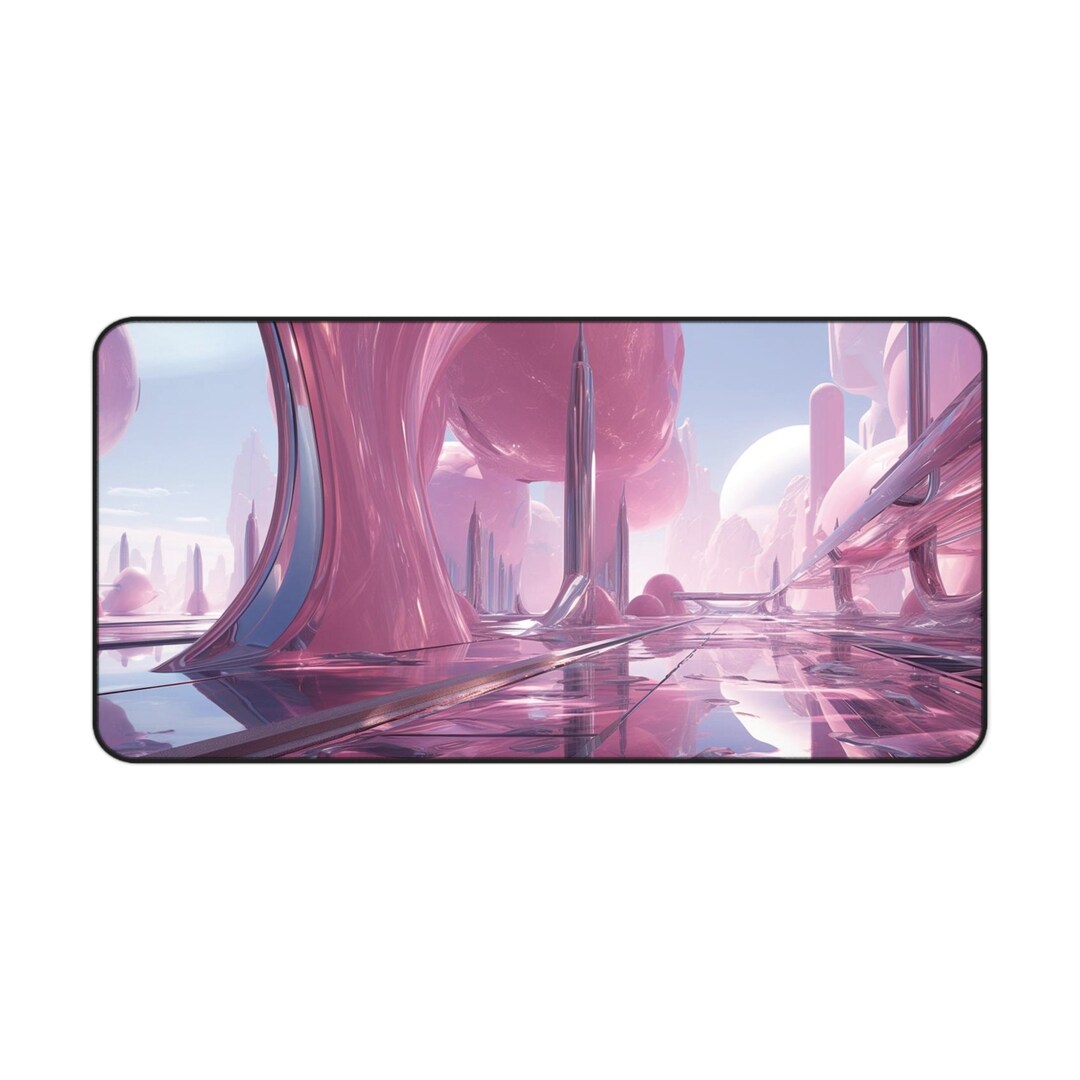 Pink Desk Mat, Futuristic Desk Mat, Gamer Mouse Pad - Etsy