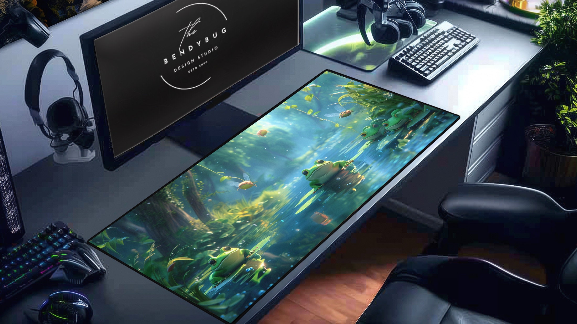 Fun Kawaii Frog Mouse Pad, Large Desk Mat, Cute Mouse Pad - Etsy