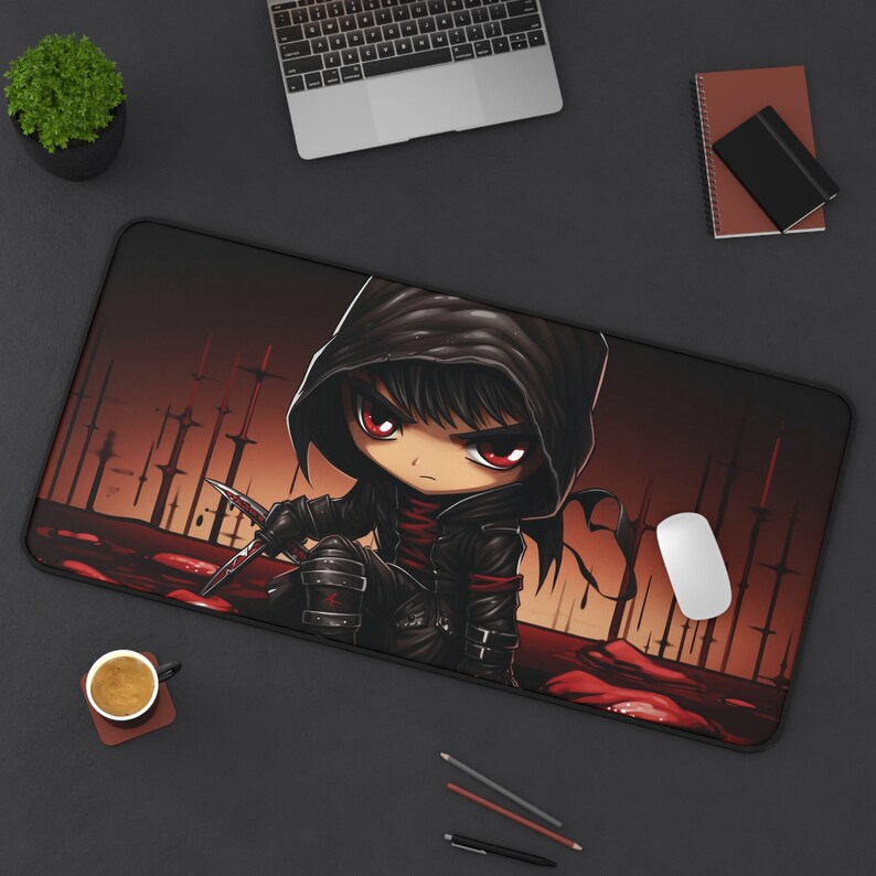 Anime Ninja Gaming Desk Mat: Kawaii Fantasy Decor, XL Mouse Pad - Etsy