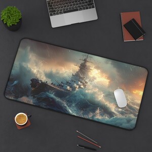 US Navy Battleship Mouse Pad: Veteran Gamer Desk Mat - Etsy