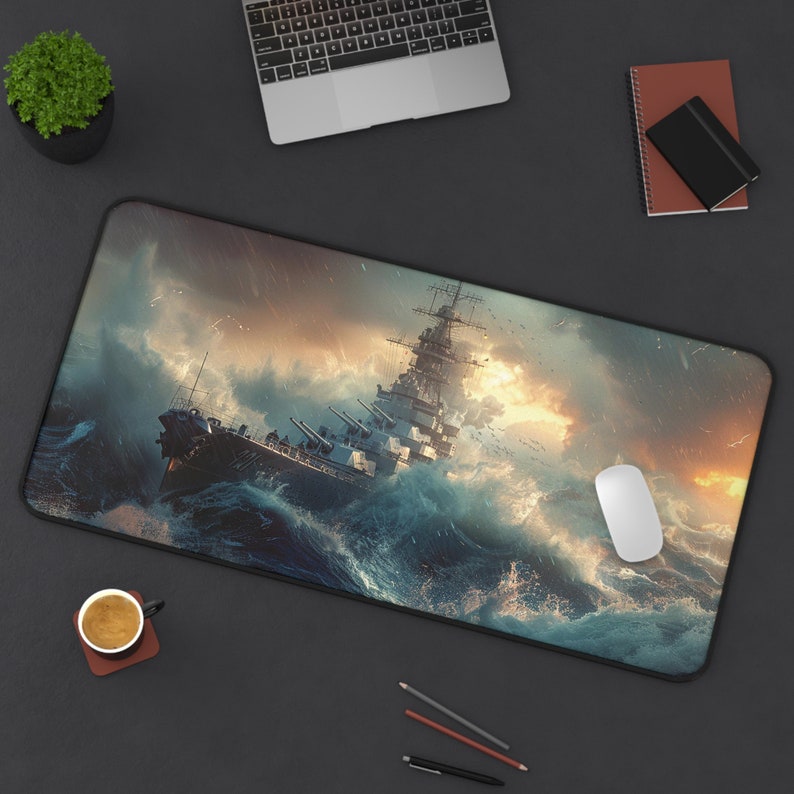 US Navy Battleship Mouse Pad: Veteran Gamer Desk Mat - Etsy