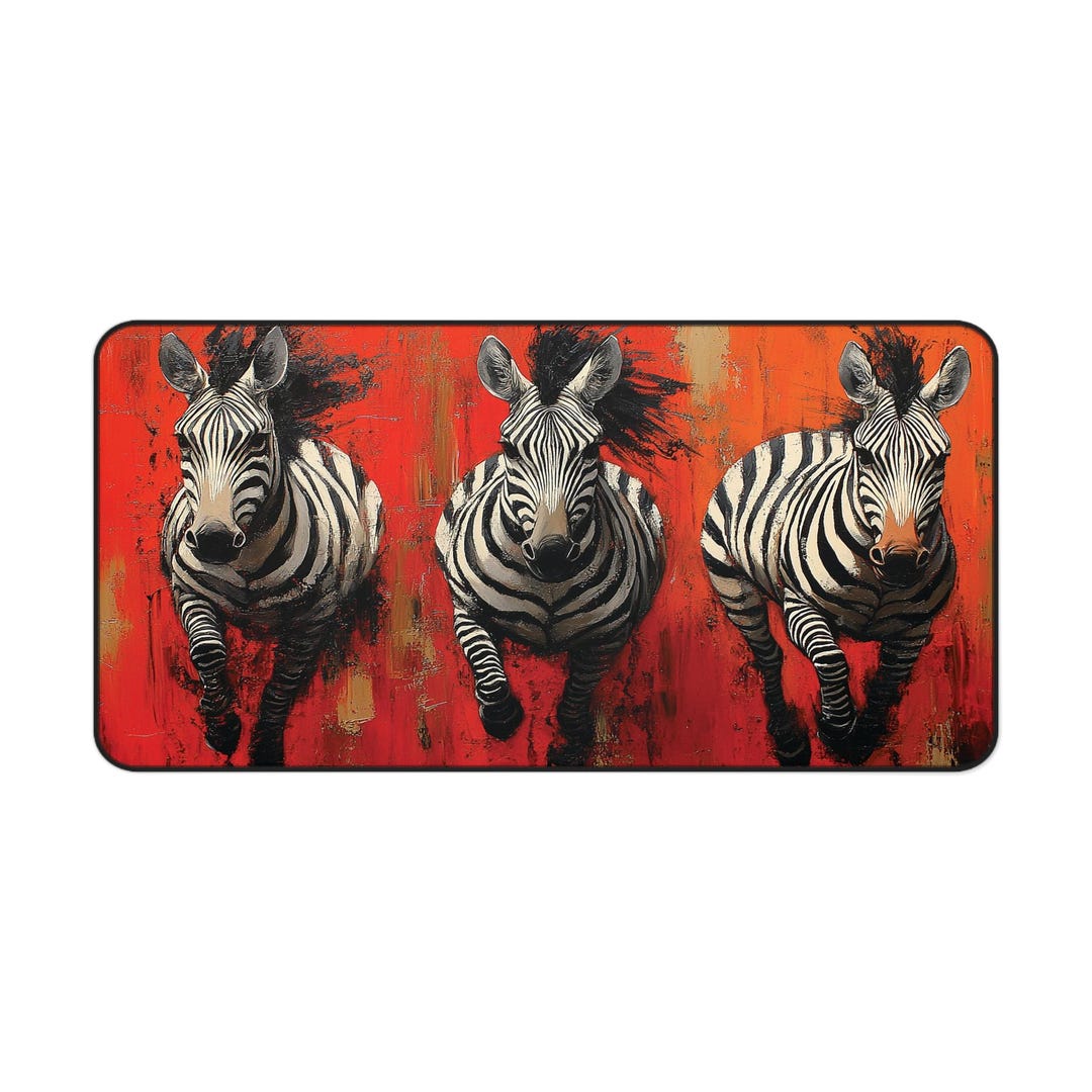 Zebra Desk Mat, African Decor, Afrocentric Decor, Jungle Mouse Pad ...