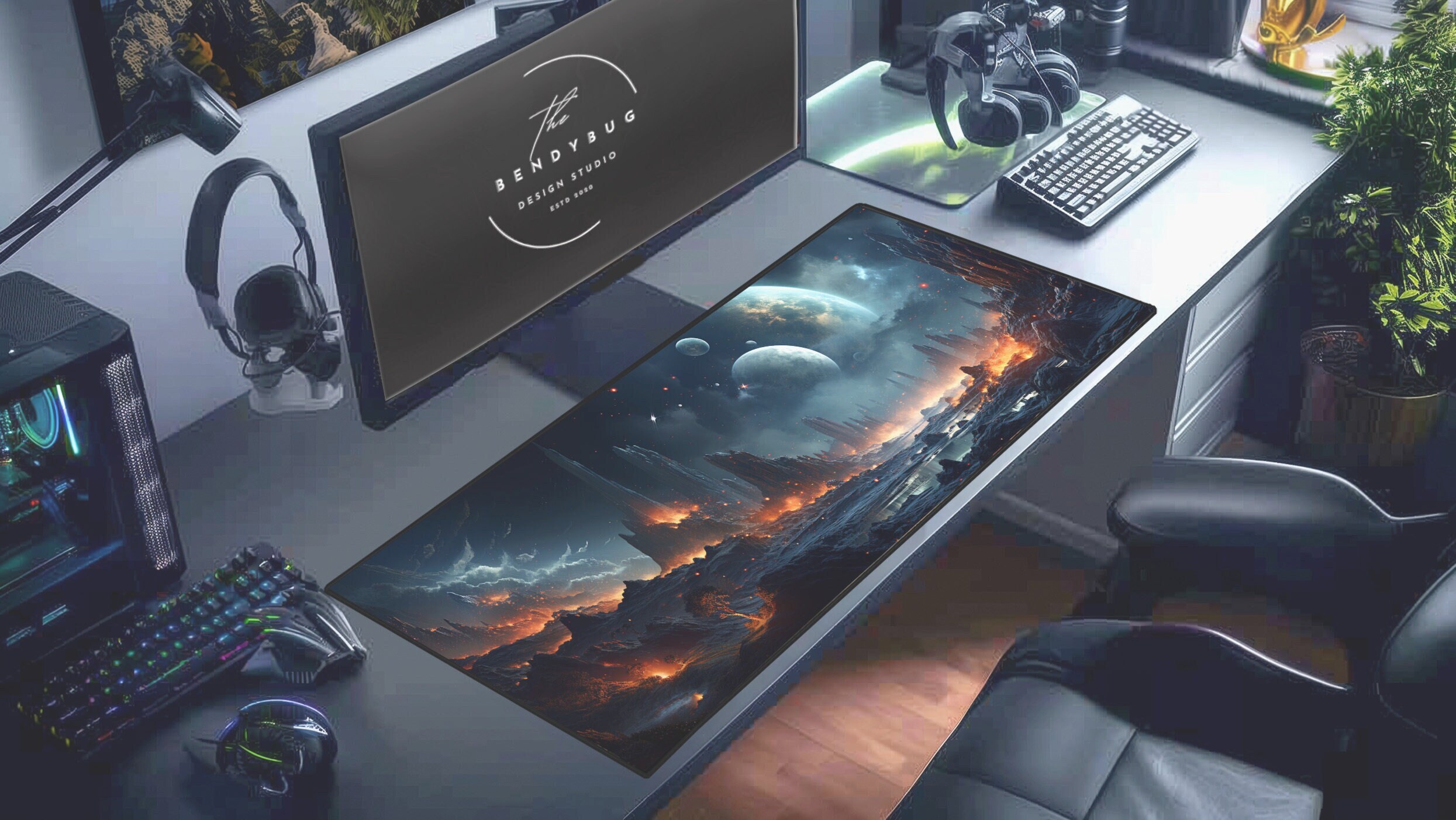 Magical Galaxy Decor, Gaming Mouse Pad, Space Decor, XL Gaming Desk Mat ...
