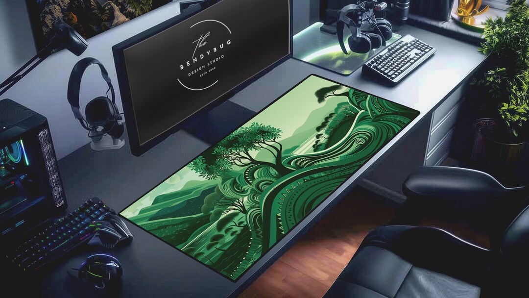 Inspiring Green Desk Mat, Cute Desk Mat, Cubicle Decor, XL Mouse Pad - Etsy