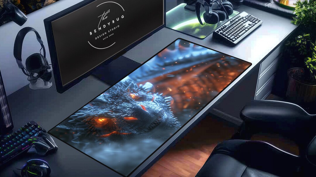 Blue Dragon Gaming Desk Mat: Dungeons and Dragons Mouse Pad - Etsy