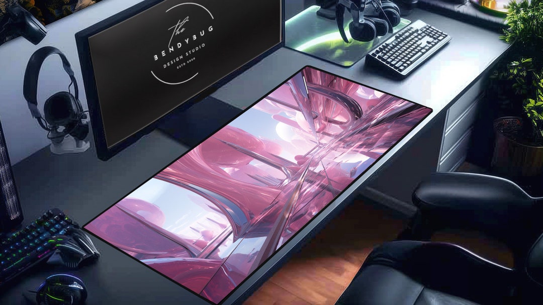Futuristic Fun Pink Desk Mat, Futuristic Desk Mat, Gamer Mouse Pad - Etsy
