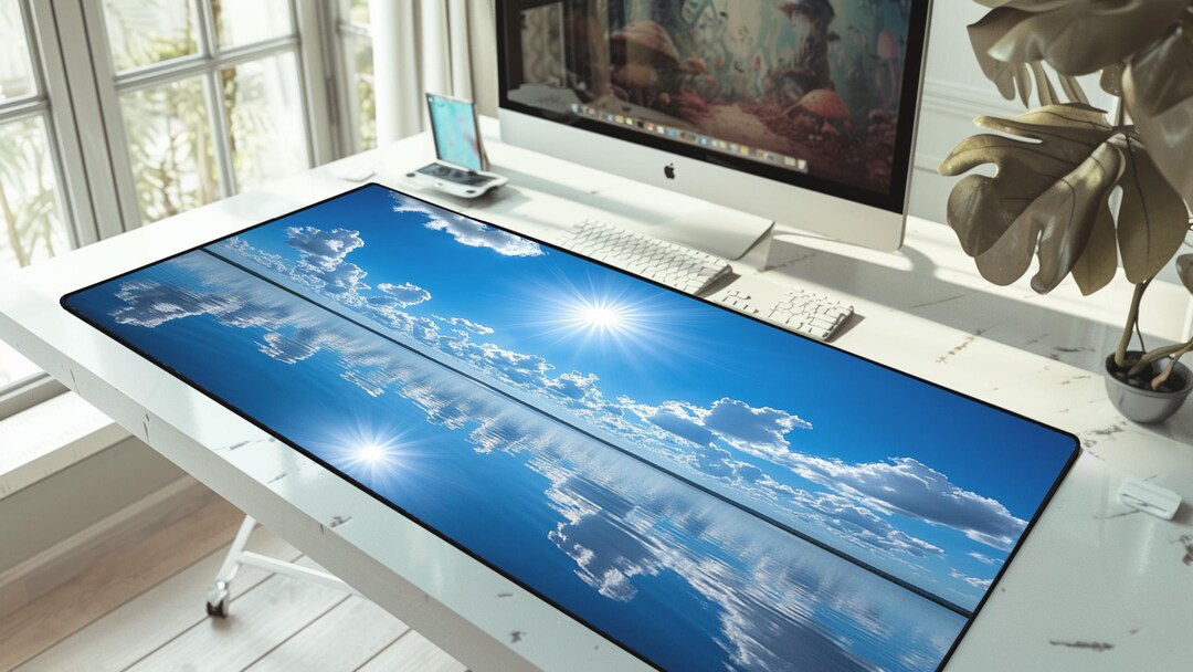Blue Sky Desk Mat, Coastal Decor, Ocean Inspired Style, Cubicle Decor ...
