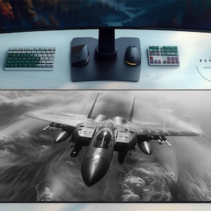 Awesome Fighter Jet Desk Mat, Gaming Mouse Pad, XL Mouse Pad, Air Force ...