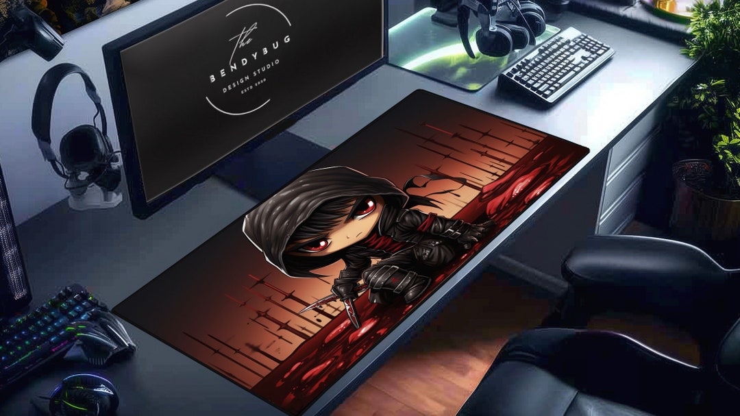 Anime Ninja Gaming Desk Mat: Kawaii Fantasy Decor, XL Mouse Pad - Etsy