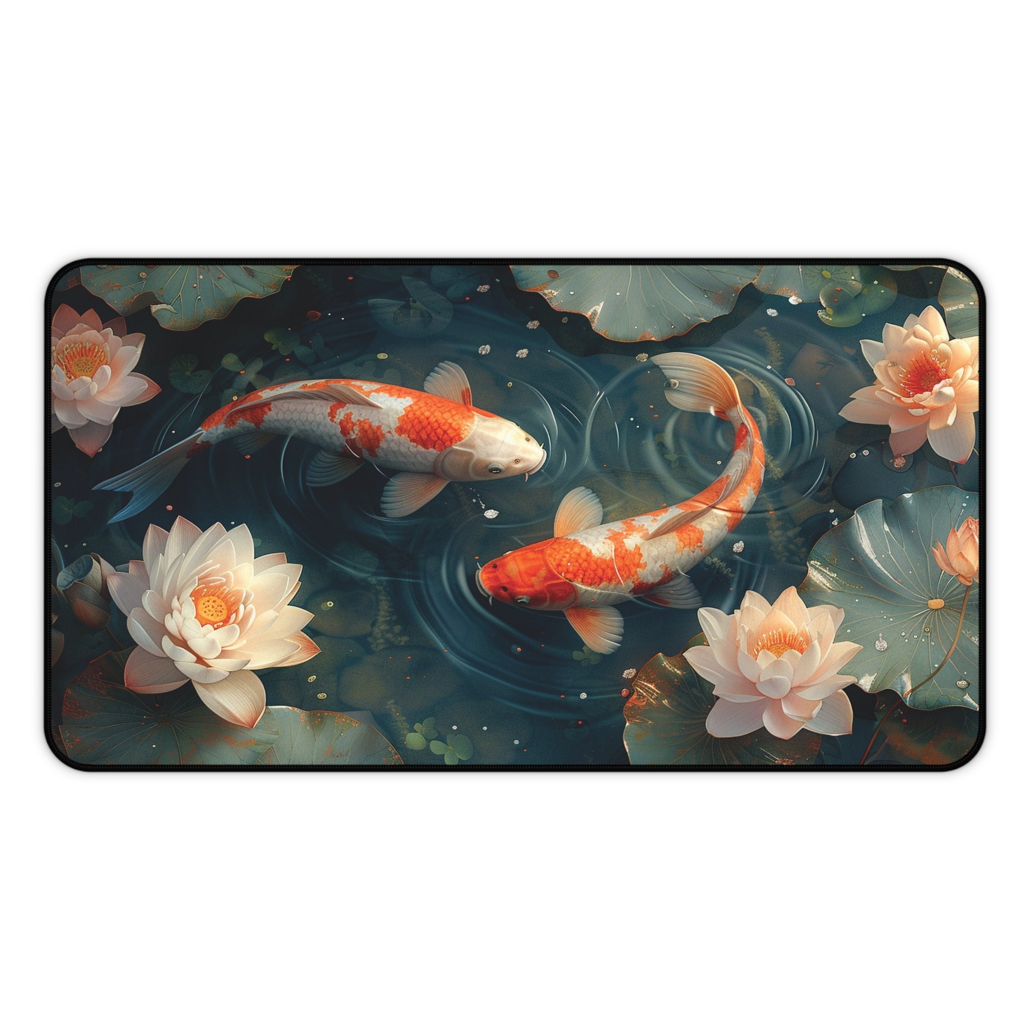 Japanese Desk Mat, Koi Fish, Fish Mouse Pad, Gaming Desk Mat - Etsy