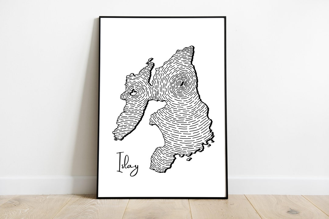 Islay Map Print Isles Scottish Island Outline Scottish - Etsy
