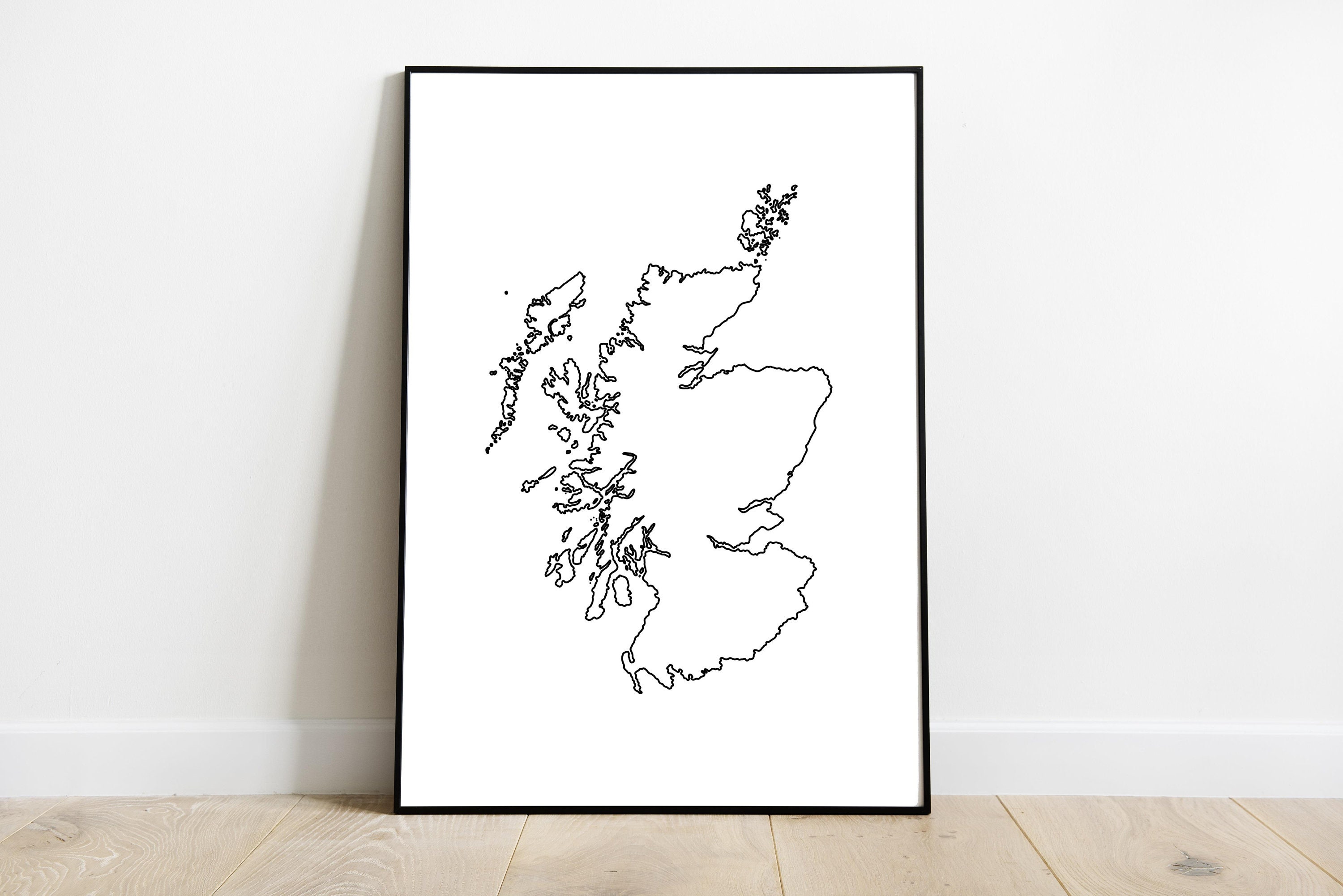 Scotland Outline Black and White Scotland Print Scotland Map Scottish ...