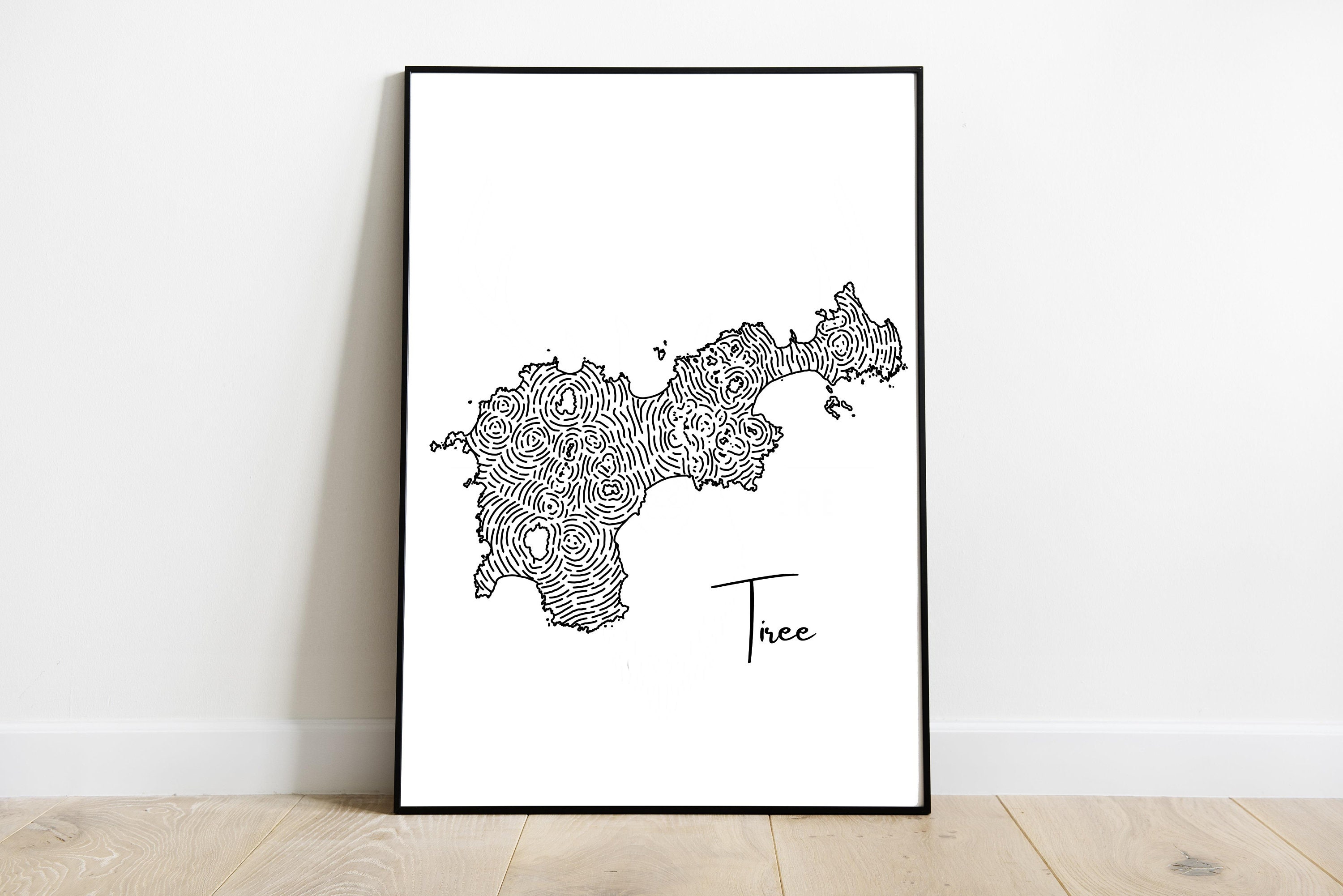 Tiree Map Print | Isles | Scottish Island | Outline | Scottish Art ...