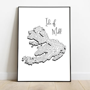 Isle of Mull Map Print Scottish Isles Scottish Island Outline Scottish ...