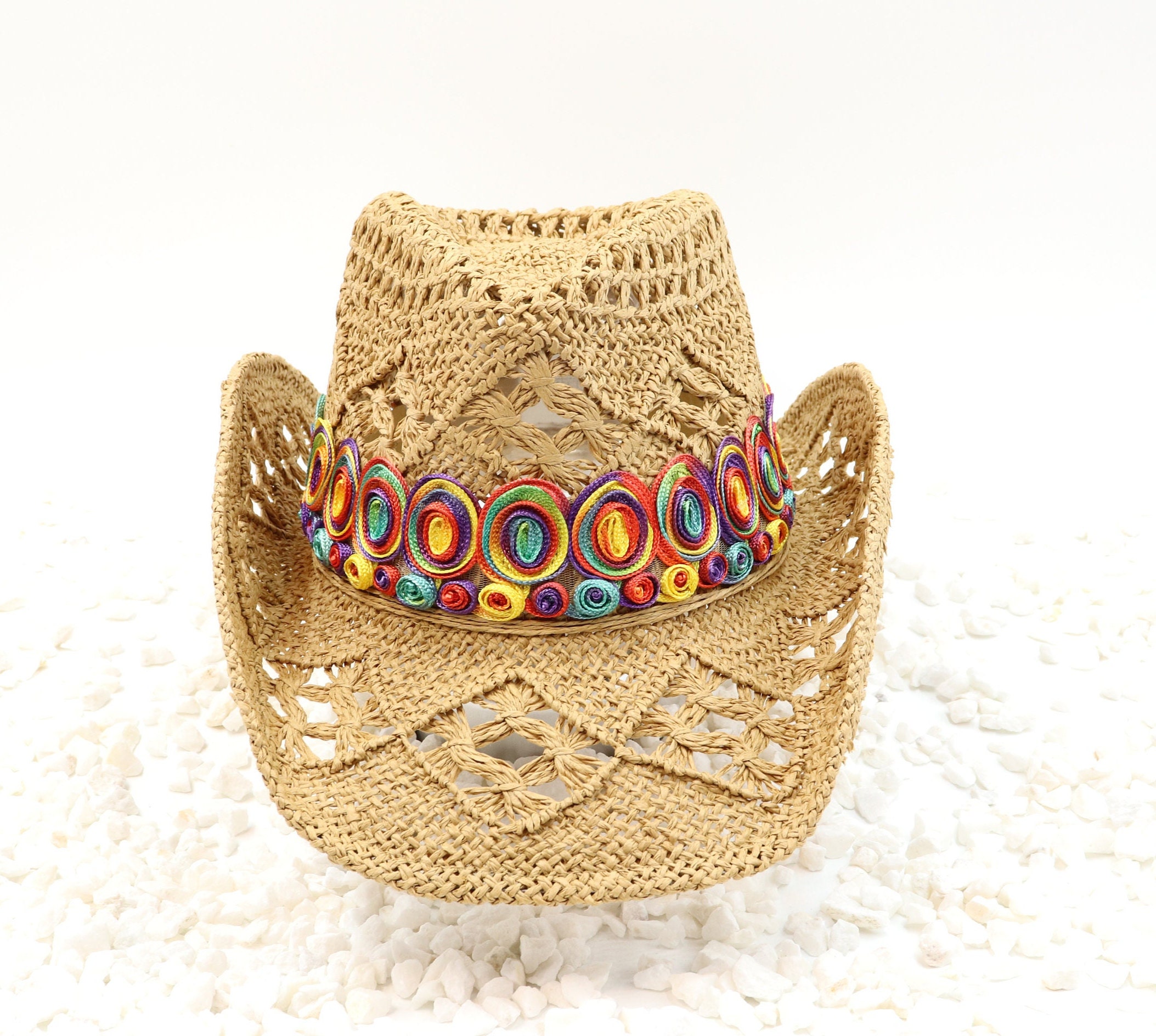 New 2026! Cowboy Hat - Multicolor Heart Kaleidoscope - 4 Options ...
