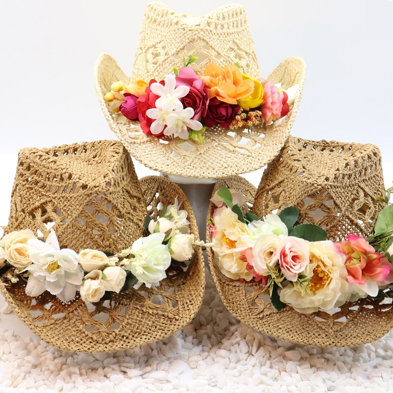 Floral Straw Hat - Etsy