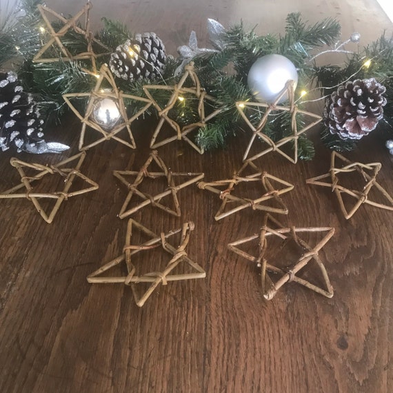 Star X 10 Willow Stars Christmas Decorations Tree - Etsy UK
