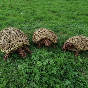 Willow Tortoise Sculpture, Sustainable Garden Sculpture, Animal ...