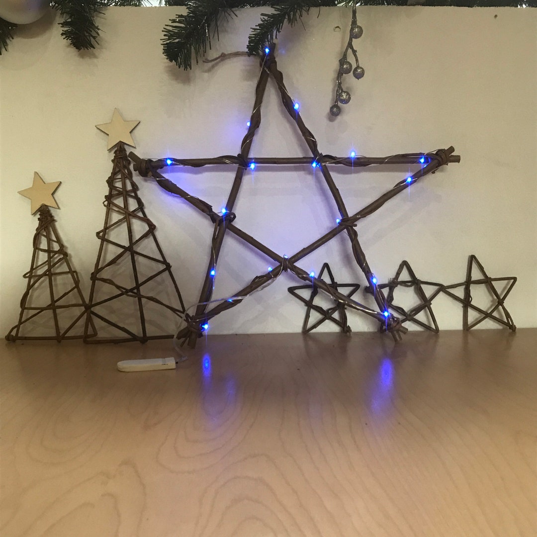 Willow Christmas Decorations Set’s, Christmas Tree, Christmas Stars ...