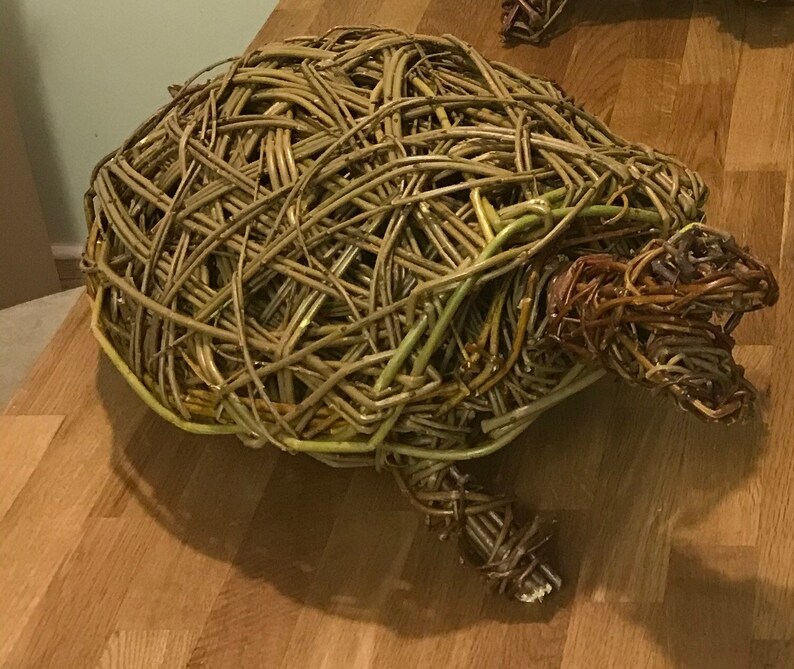 Willow Tortoise Sculpture, Sustainable Garden Sculpture, Animal ...