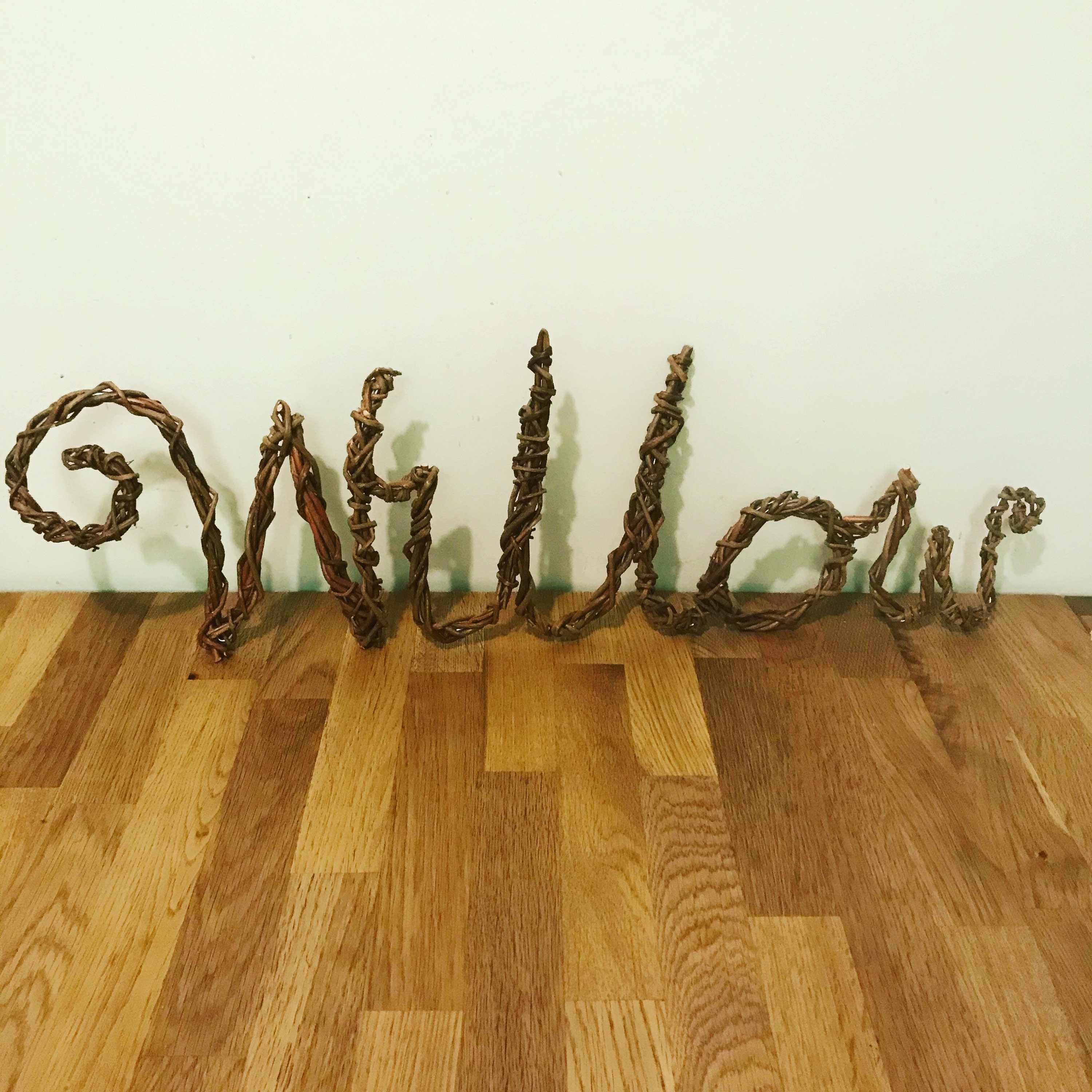 Name Plaque, Personalised Names, Willow Word Art, Wire Frame, Eco ...