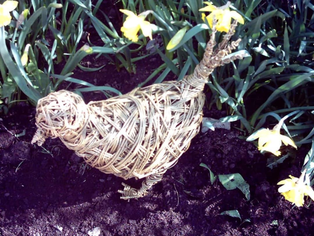 Willow Chicken Sculpture, Garden Decor , Chicken Gift, Animal ...