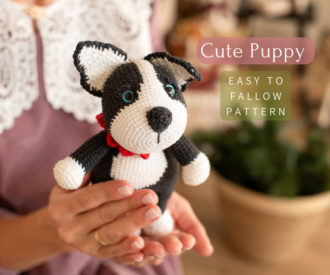 Crochet Dog Pattern, Border Collie Dog Amigurumi Puppy Pattern, Digital ...