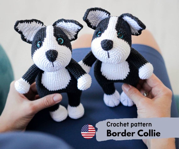 Crochet Dog Pattern Border Collie Dog Amigurumi Puppy - Etsy