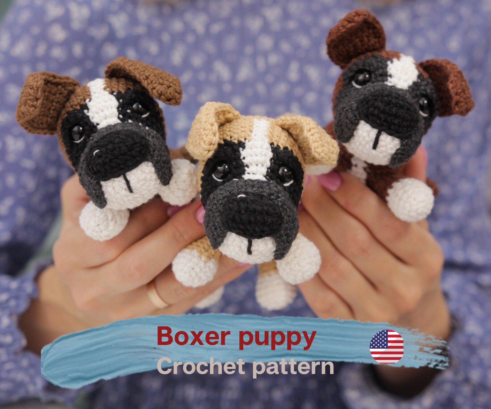 Crochet Boxer Dog Pattern Amigurumi Dog Pattern Boxer - Etsy