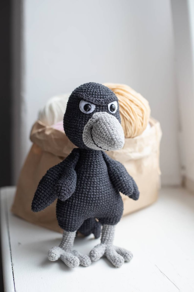 The Raven Crochet Halloween Pattern Crow Crochet Pdf Pattern Etsy