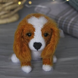 Spaniel Puppy Crochet Dog Pattern, Cavalier King Spaniel Amigurumi Dog ...