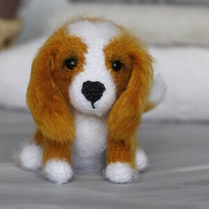 Spaniel Puppy Crochet Dog Pattern, Cavalier King Spaniel Amigurumi Dog ...