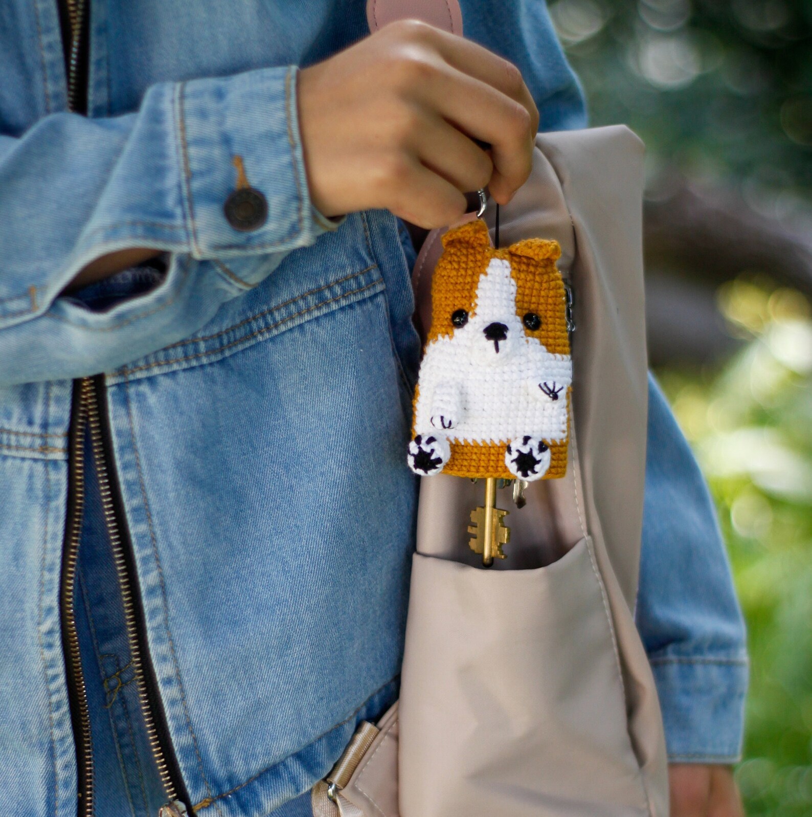 Crochet Key Cover Pattern, Dog Key Holder Pattern, Corgi Dog Amigurumi ...