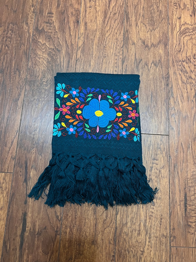 Mexican Rebozo Beautiful Shawl Wraps With Flowered Embroidery - Etsy