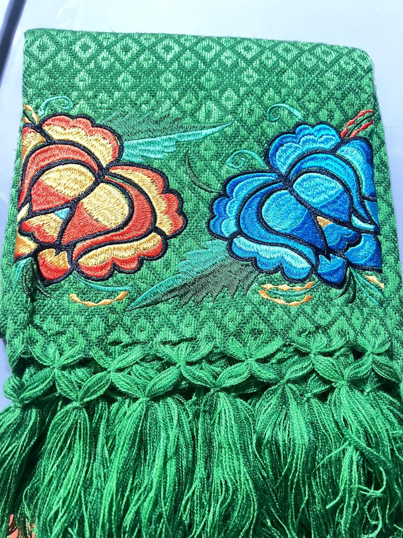 Mexican Rebozo Beautiful Shawl Wraps With Flowered Embroidery - Etsy
