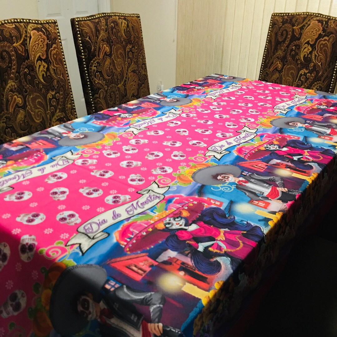 My Xolal Día De Muertos, Ofrenda, Skull Tablecloth, Day of the Dead ...