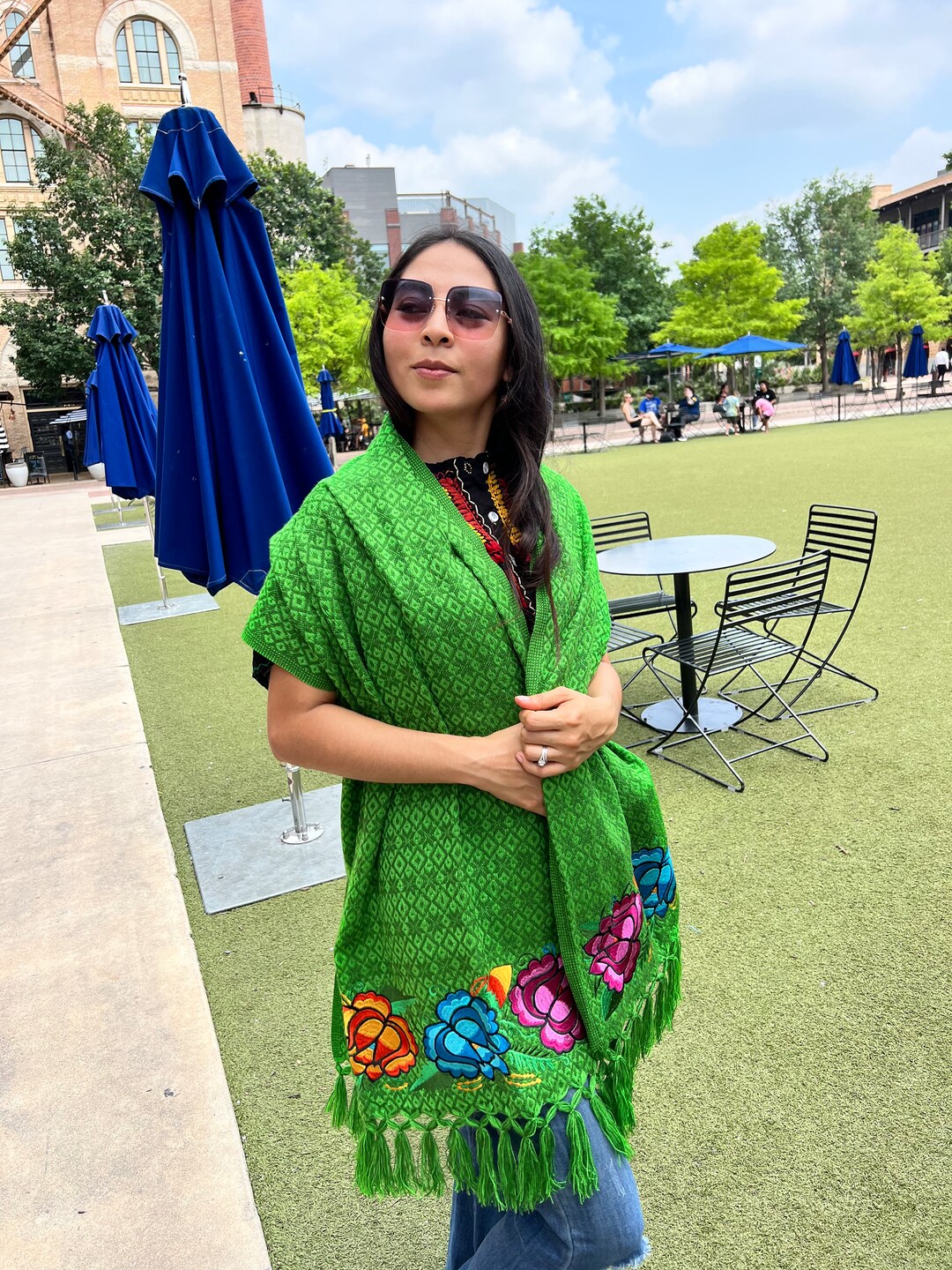 Mexican Rebozo Beautiful Shawl Wraps With Flowered Embroidery - Etsy