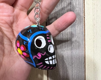 Sugar Skull Crochet Keychain, Crochet Sugar Skull, Sugar Skull ...