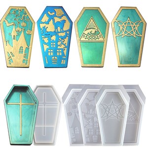 Vampire Coffin Storage Box Resin Mold, Jewelry Trinket Box Resin Mold ...