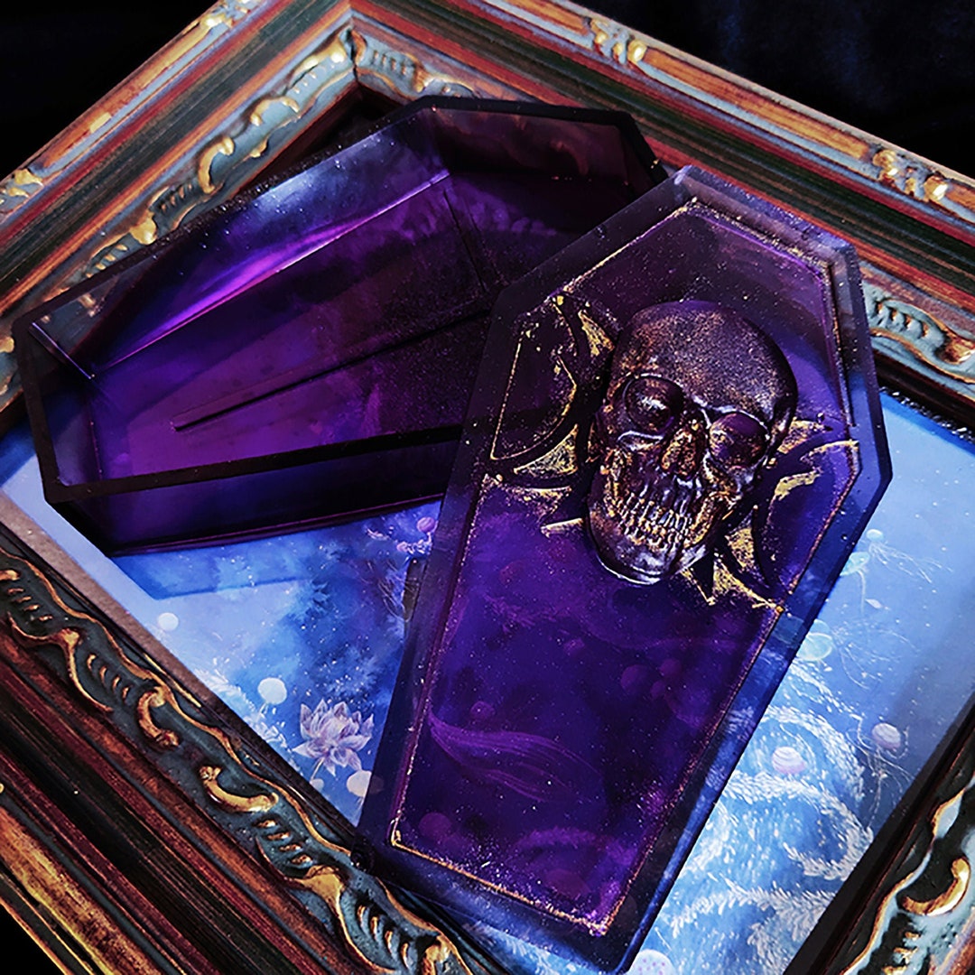 Vampire Coffin Storage Box Resin Mold, Jewelry Trinket Box Resin Mold ...
