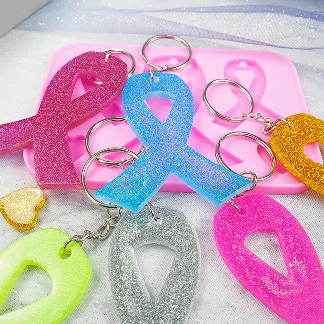Awareness Ribbon Silicone Mold, Ribbon Keychain Mold, Shinny Ribbon ...